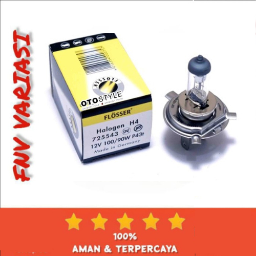 Halogen Lamp H4 Flosser 12V 100/90W 60/55W Halogen Bulb Made In Germany ...