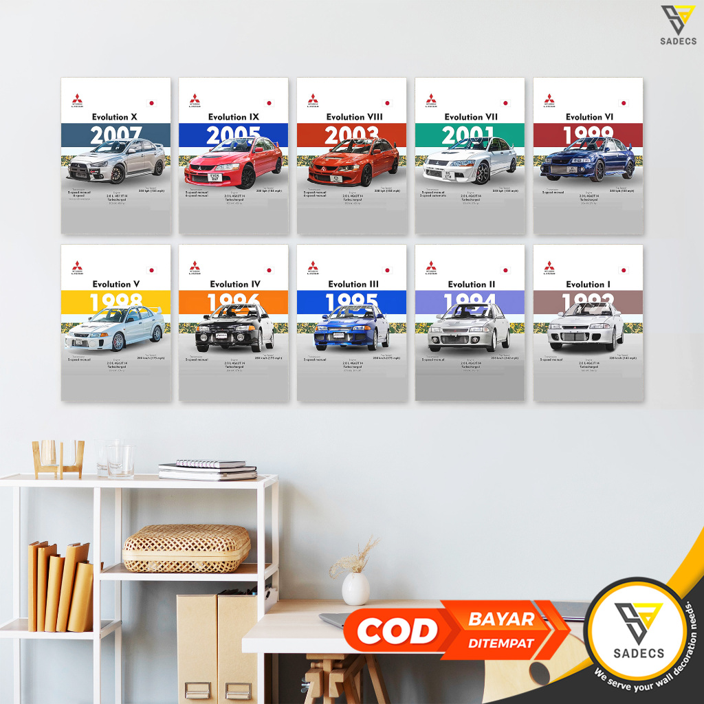 HIASAN DINDING KAYU Sadecs - Poster Wood Canvas LANCER EVO Room Wall Decoration Size 20X28 Cm ...