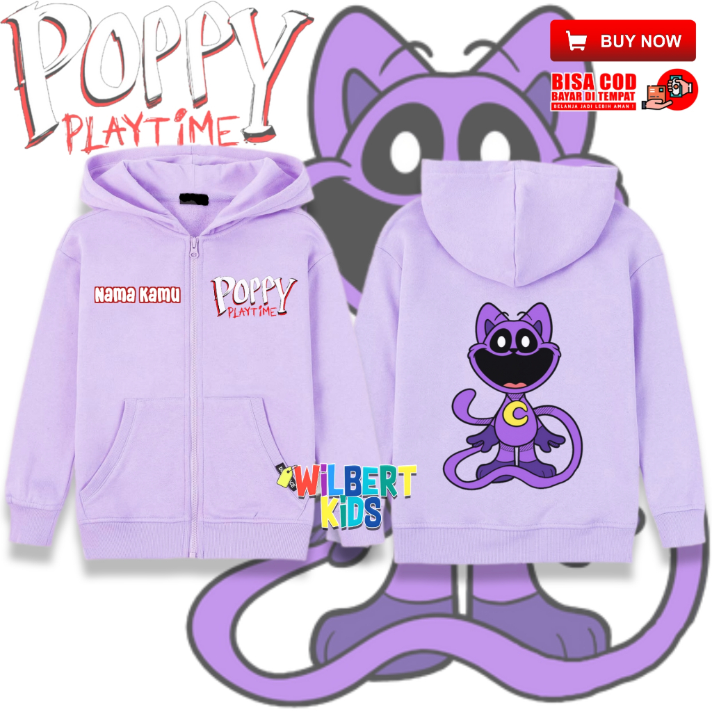 Hoodie Zipper Kids Catnap Poppy Playtime/Jacket Kids Catnap Playtime ...