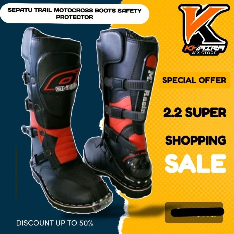 MERAH Iron Fullprint Cross Shoes - Motocross Trail Shoes - MX Adventure ...