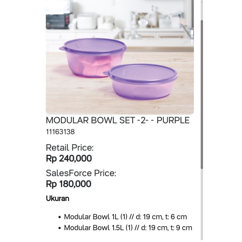 Modular Bowl set tupperware 1.5 liter 1 liter | Shopee Philippines