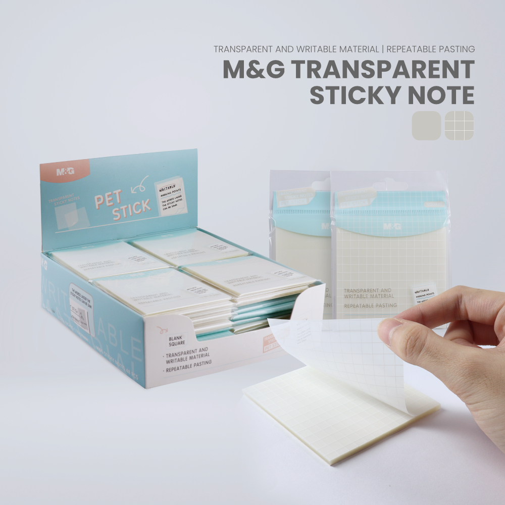 Sticky NOTES CLEAR MEMO TRANSPARENT PLASTIC STICKS 76X76 50 LBR M&G ...