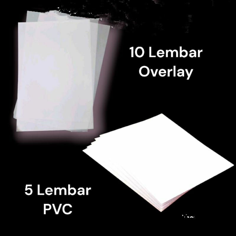 1 set PVC material Overlay ID card + Middle layer size 20x30 cm inkjet ...
