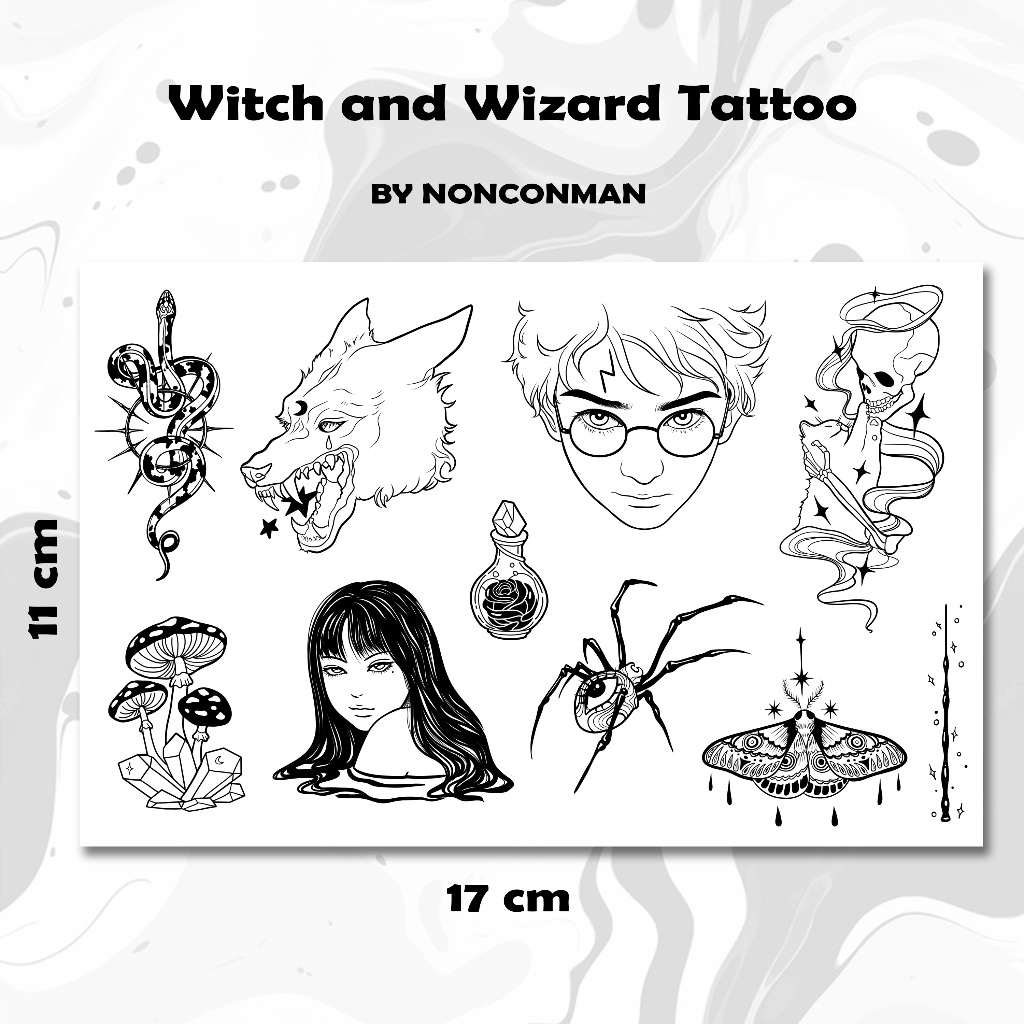 Fruit Ink Temporary Tattoo Witch and Wizard Tomye Harry Potter Snake ...