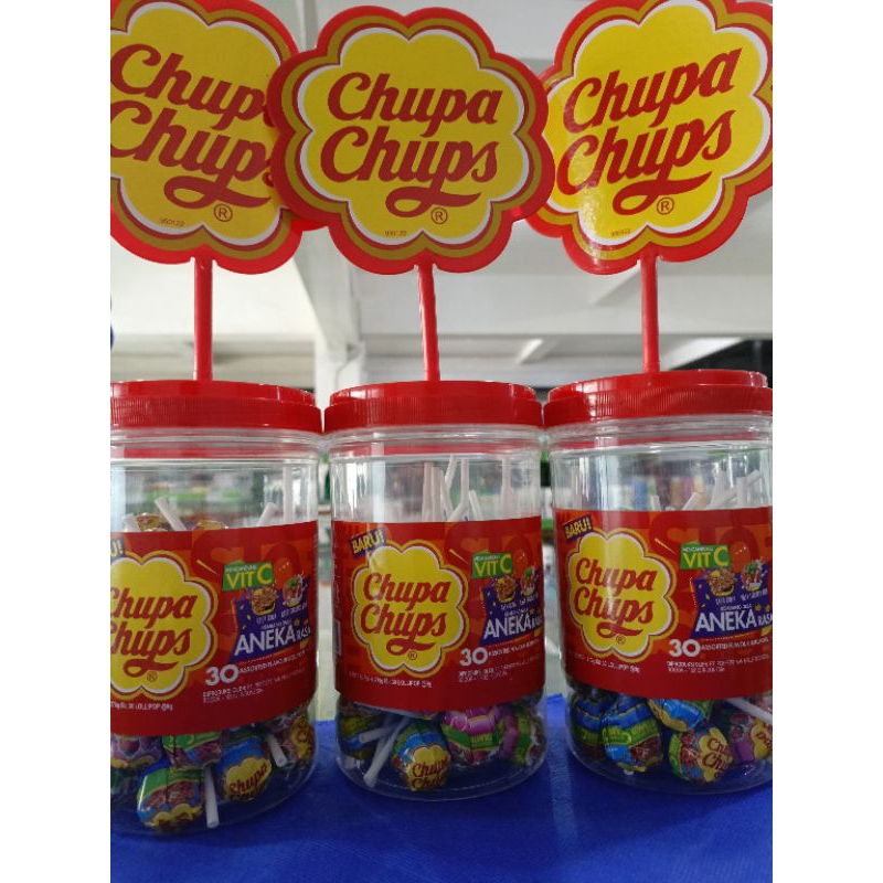 MERAH Chupa chups candy jar contains 30 pcs (red jar) | Shopee Philippines