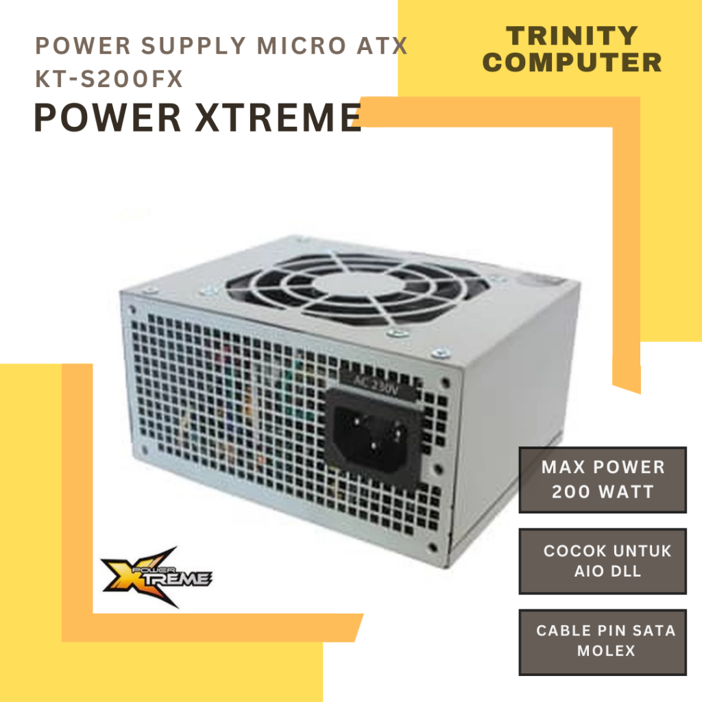 Xtreme ATX 200W Watt Slim KT-S200FX Mini PSU Power Supply | Shopee ...