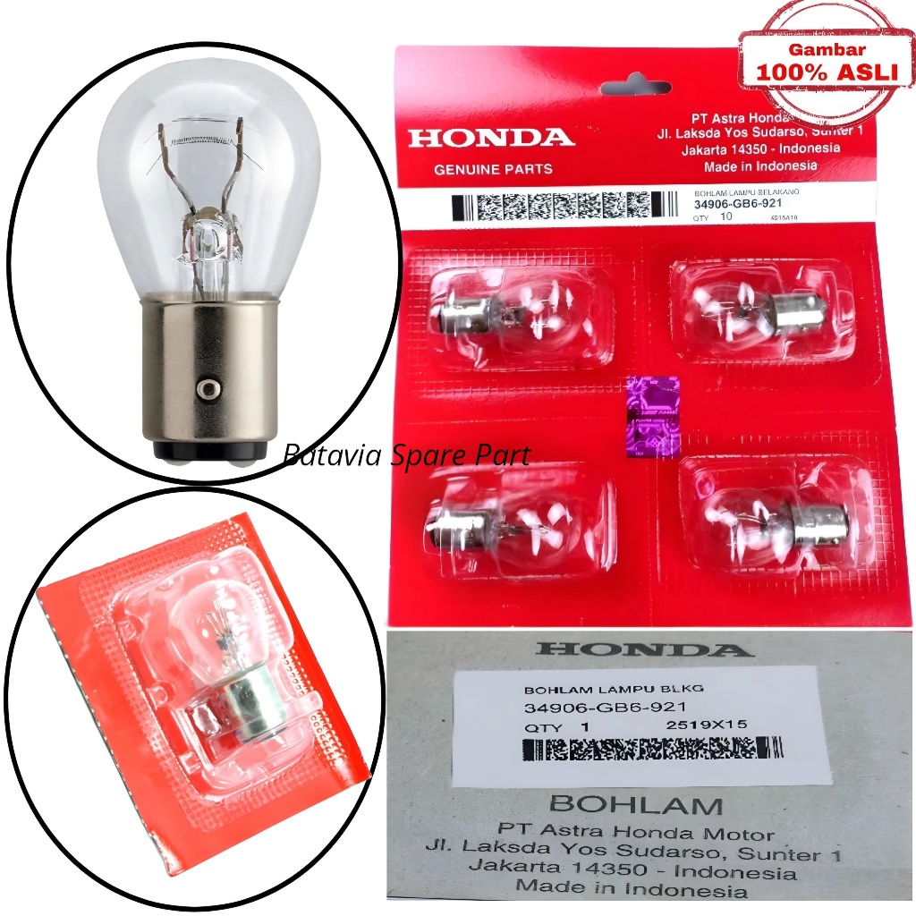 Gb6-921 Honda Universal Tail Light Bulb/Brake Stop Light Grand Supra ...