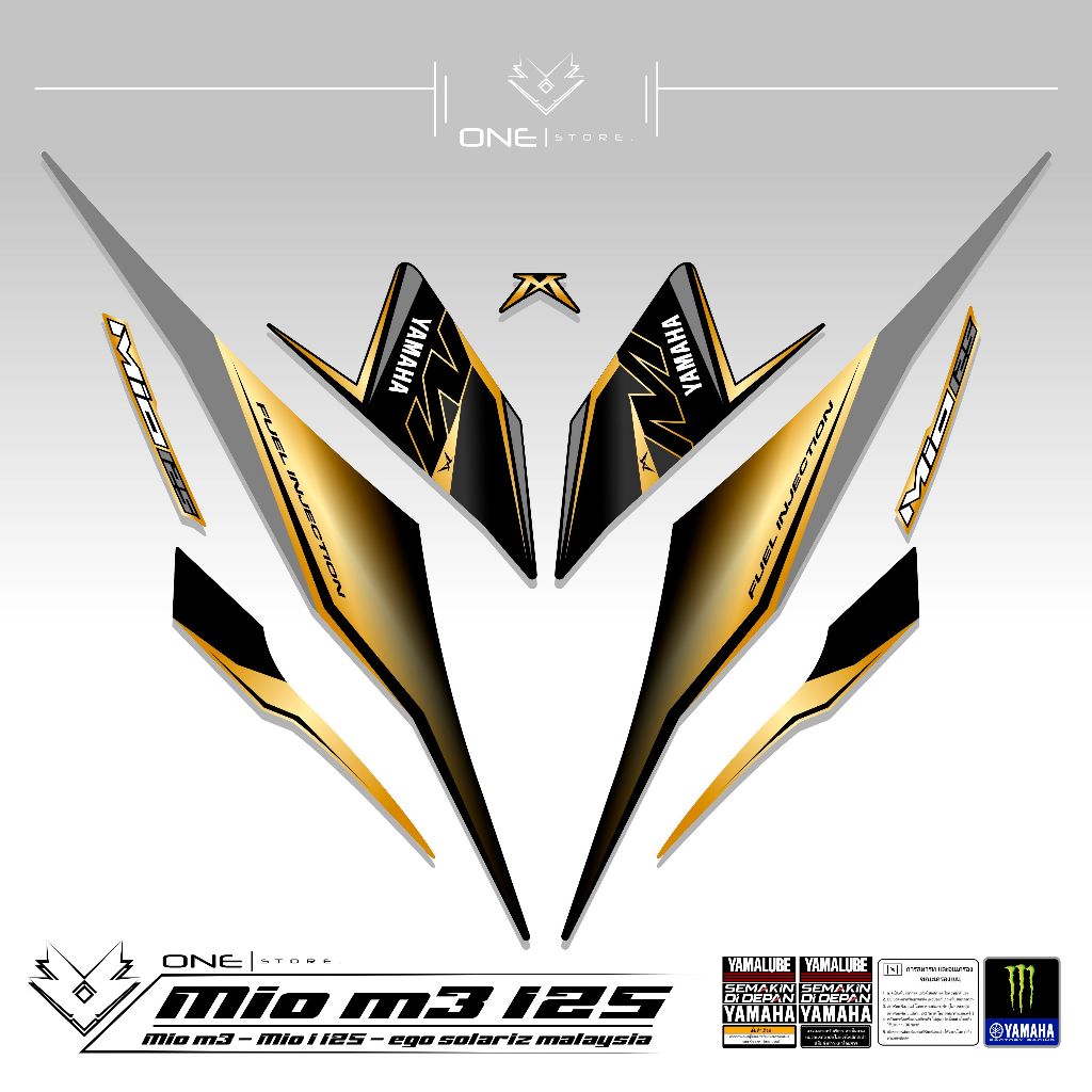 Striping Mio 125 Motif 9/Sticker Mio M3/Z/125/Sticker/Stiping/Stock ...