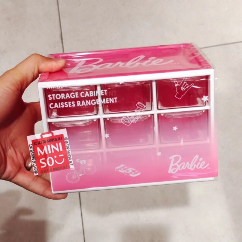 Miniso Drawer 9 Drawer Storage Cabinet BARBIE Collection (17.1x11.1x12 ...