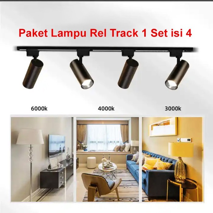 RELL TRACK SPOTLIGHT PACKAGE 1.5 METERS + 4 20 WATT 20W SPOTLIGHTS ...