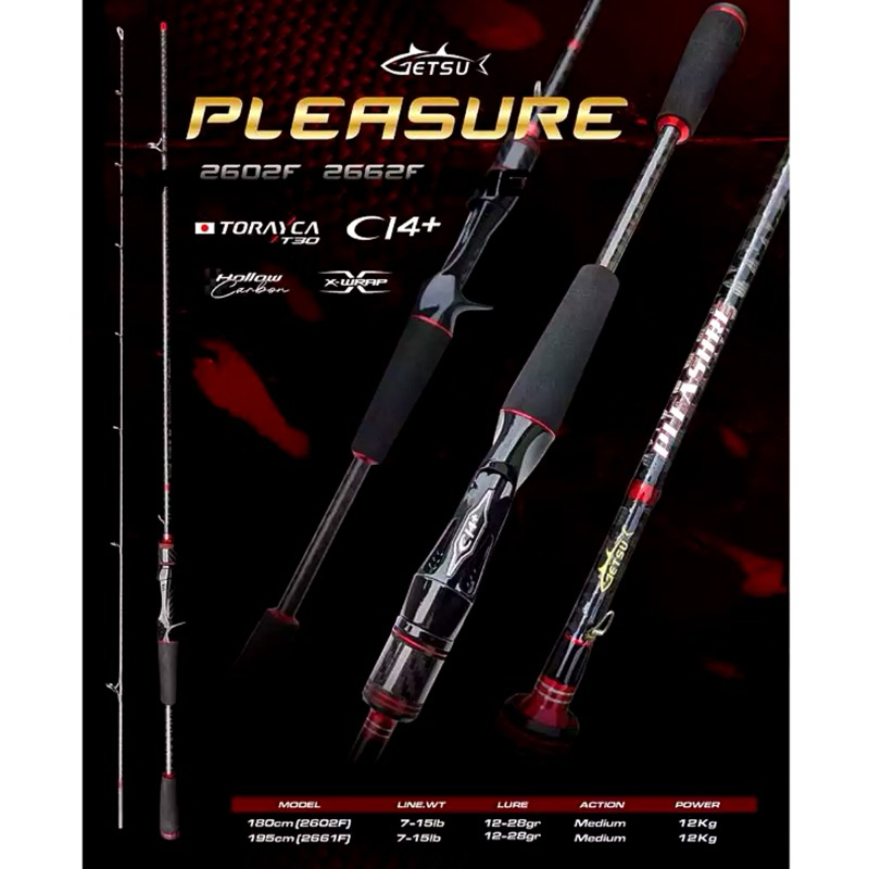 BC Getsu Pleasure 602F Fishing Rod 662F Carbon Toray | Shopee Philippines