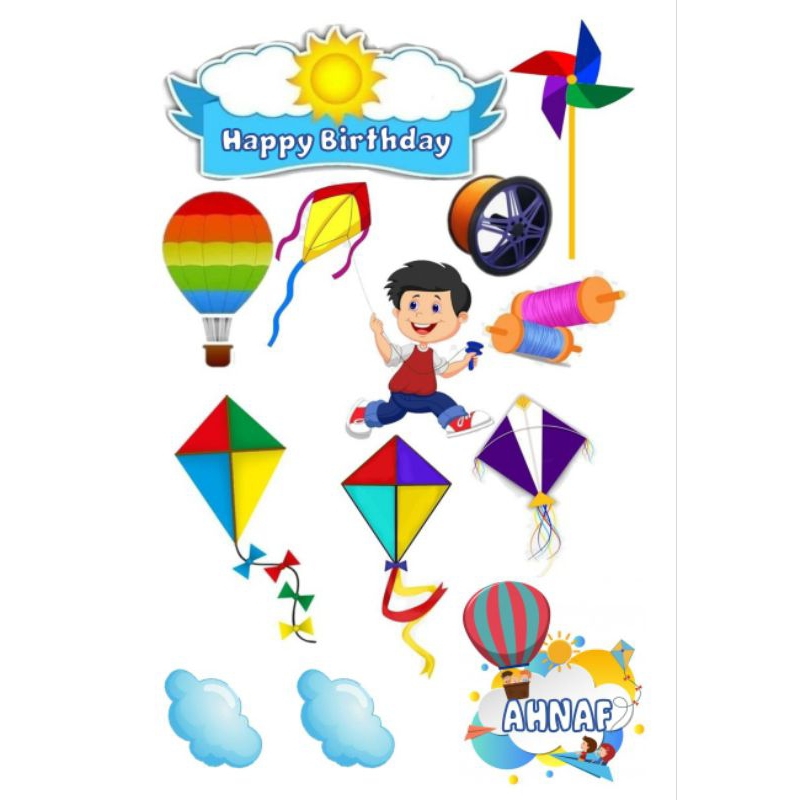 Custom KITE Theme Cake Topper/Flying BIRTHDAY Topper | Shopee Philippines