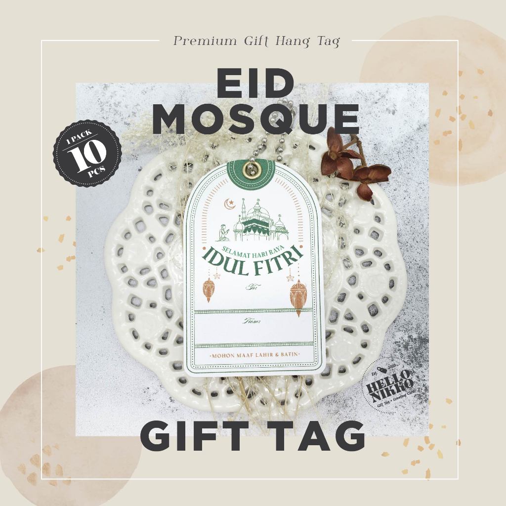 Eid Mosque Gift tag - Hang tag greeting card Gift sticker hampers ...
