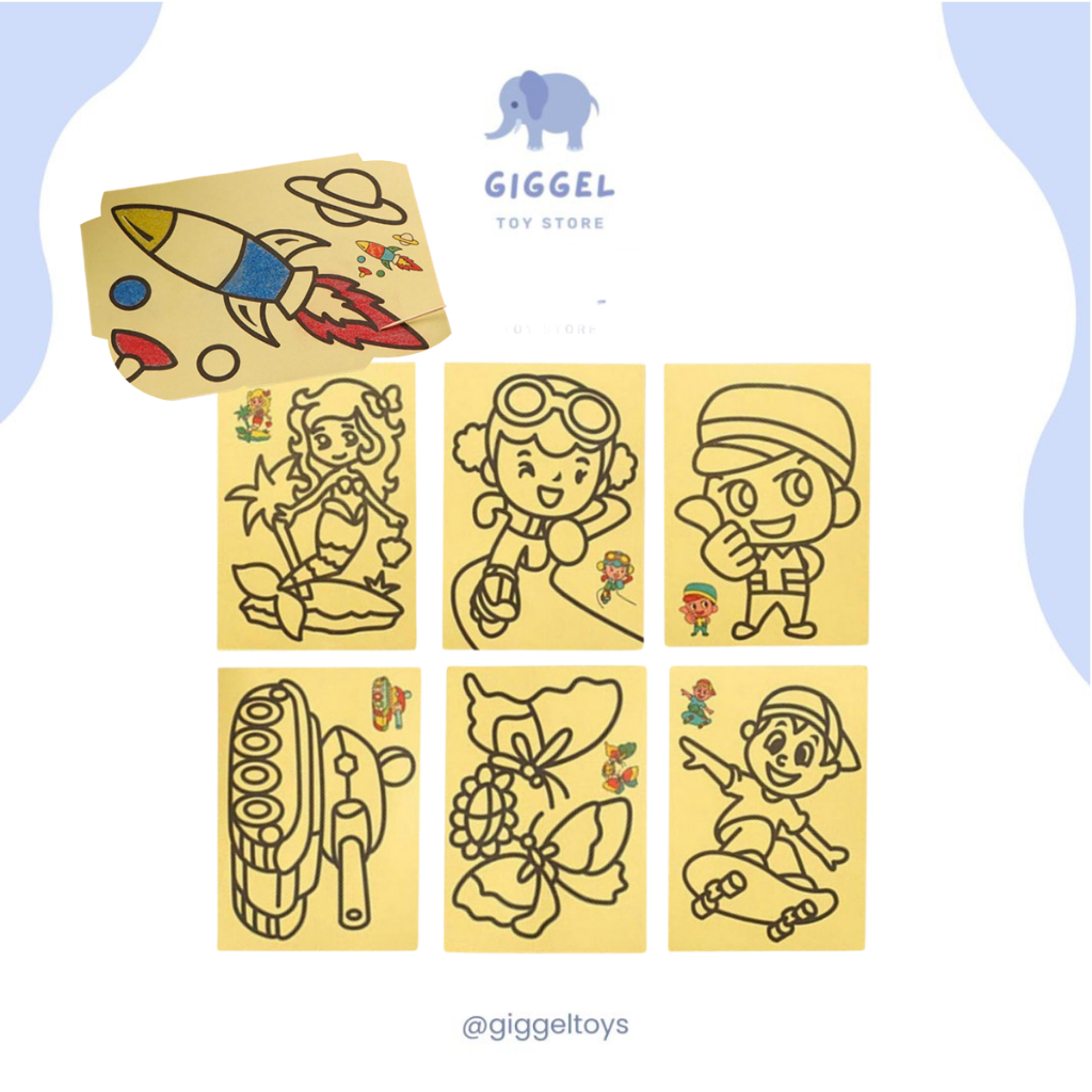 Sand ART painting / SAND painting Coloring Stickers SAND Sticker Toys ...