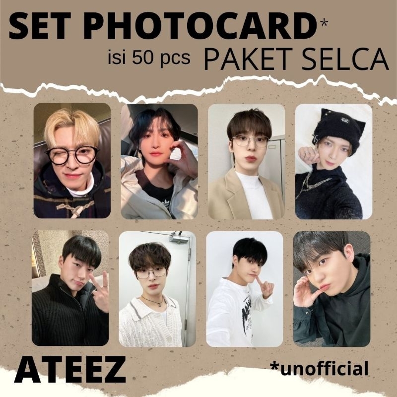 Ateez Photocard Set 50pcs Unofficial Selca Package | Shopee Philippines