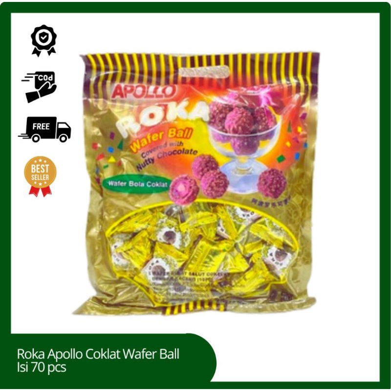 ROKA APOLLO CHOCOLATE WAFER BALL CONTENTS 70 PCS | Shopee Philippines