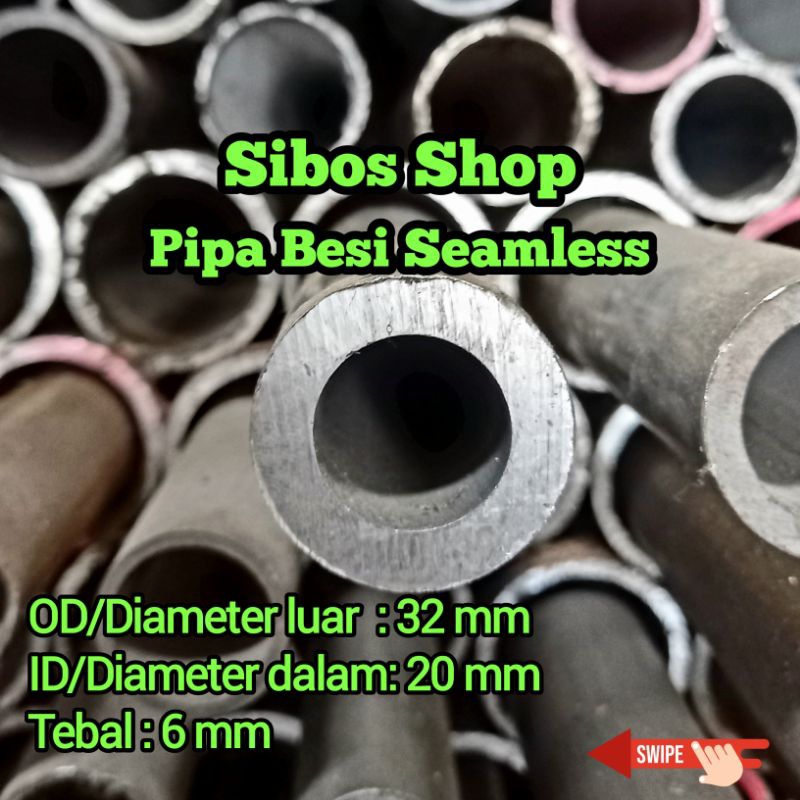 Seamless Iron Pipe | Od 32mm x ID 20mm Thick 6mm Length 20cm 25cm ...