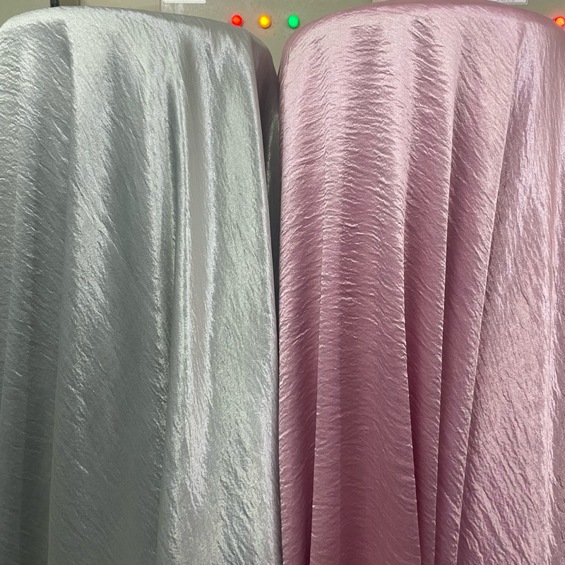 Premium shimer crinkle satin crinkle fabric (price 0.5mtr/50cm ...
