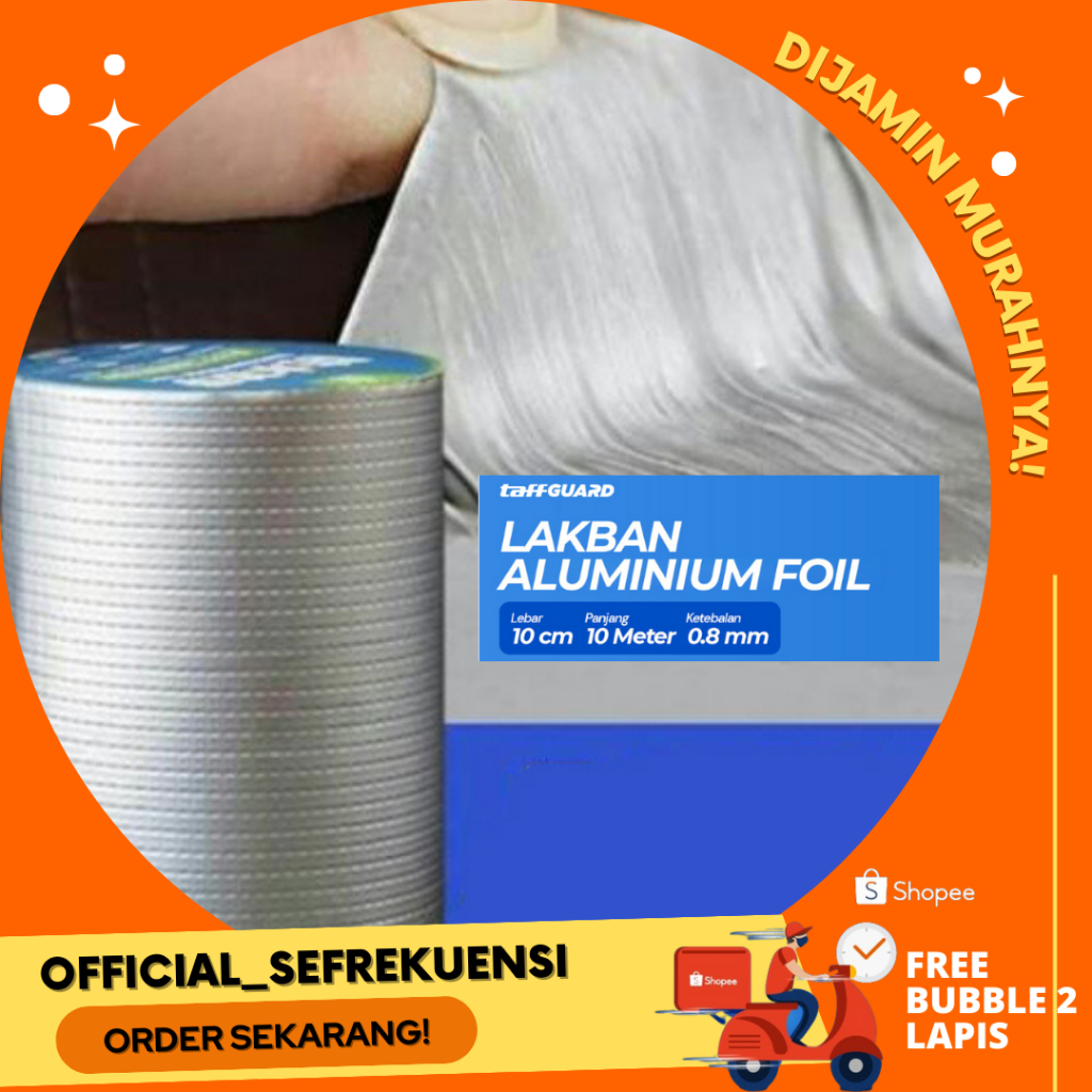 Taffguard KYTO Duct Tape Aluminum Foil Butyl 0.8mm Waterproof 10cm x 10m - LS549 - Silver ...