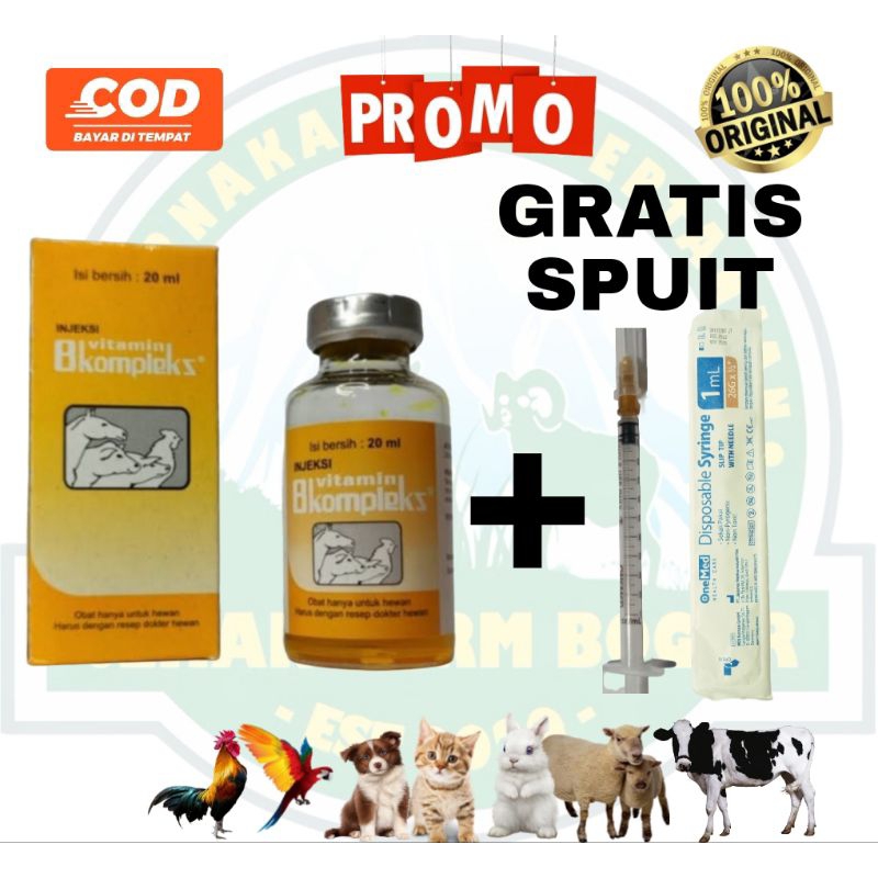 Vitamin B Complex 20ml Free Syringe Cow Chicken Poultry Pig Horse Cat ...