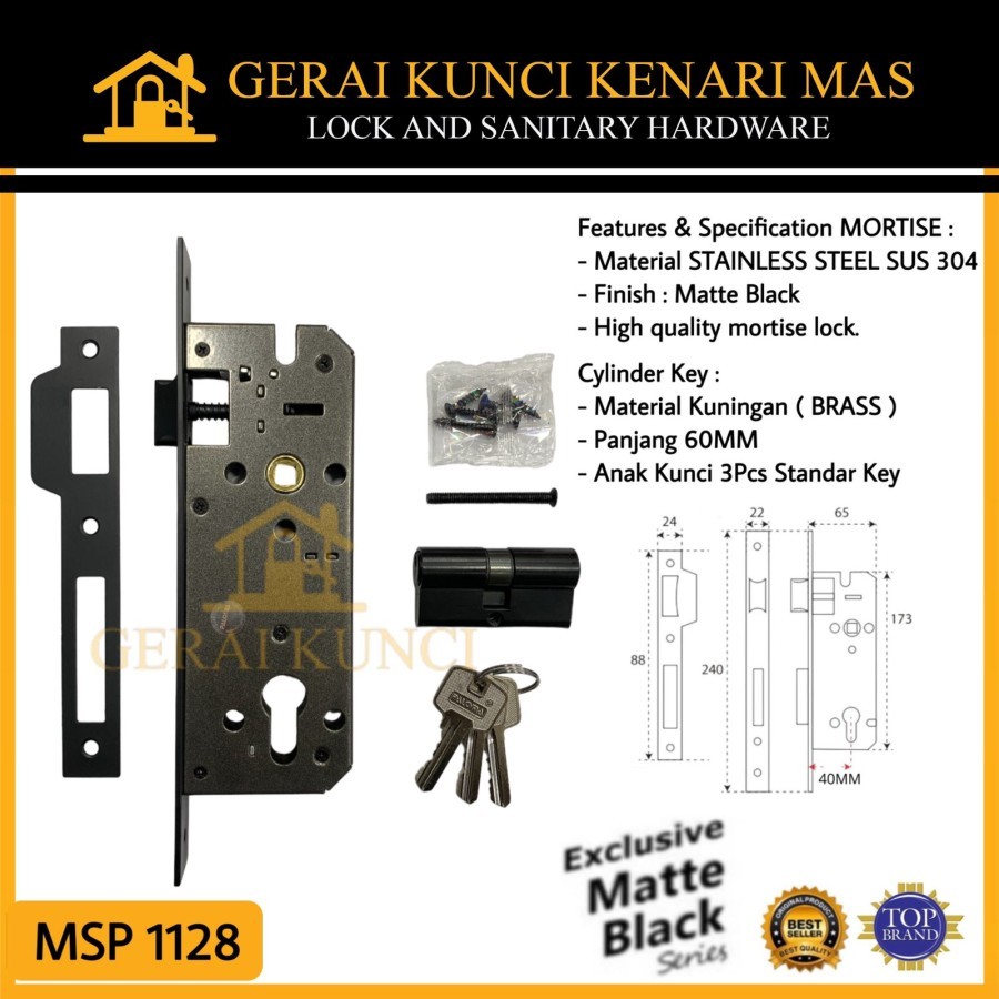 Paloma Body LOCK Set Cylinder Door LOCK MSP 1128 MORTISE LOCK LOCK LOCK ...