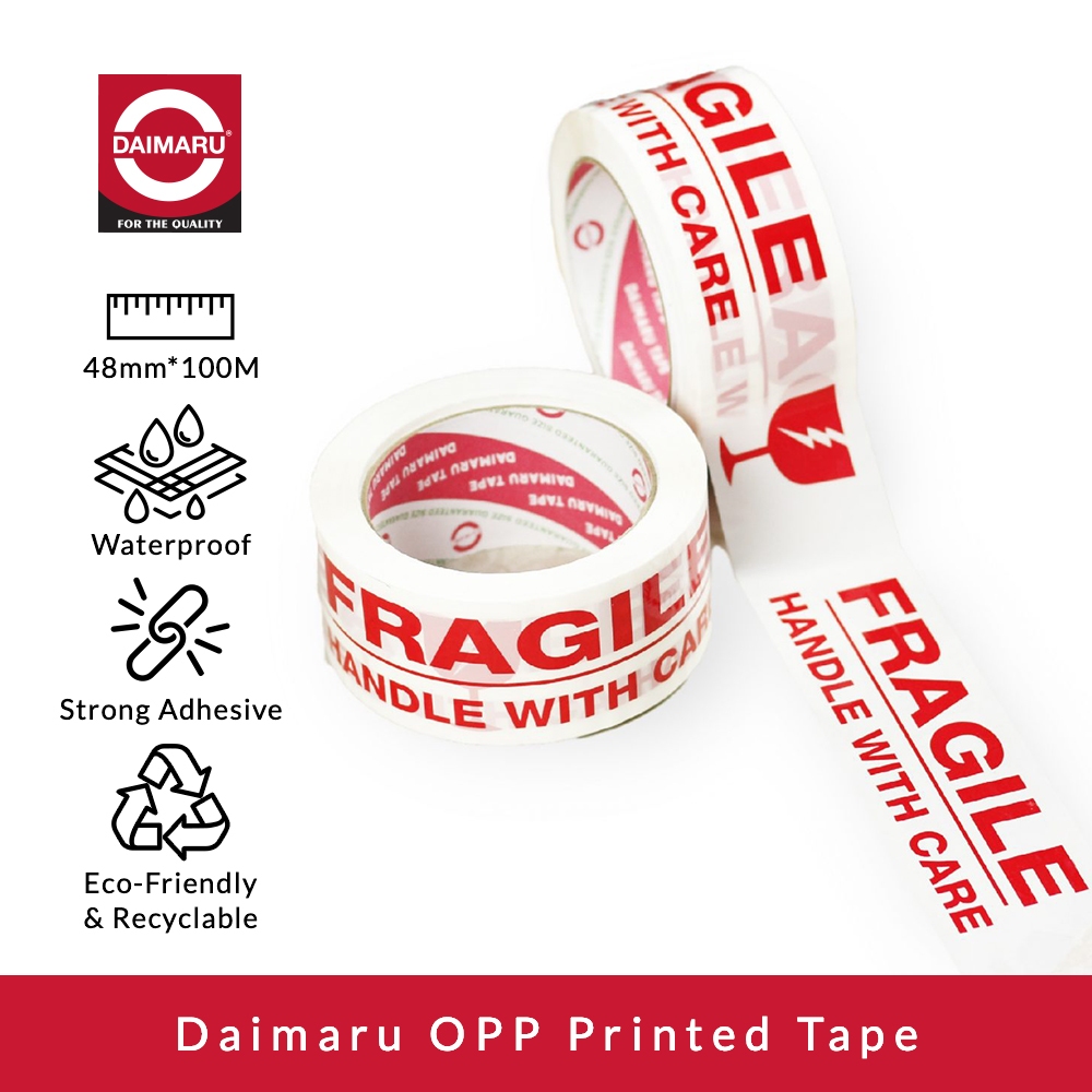Daimaru OPP Printed Tape Fragile Duct Tape 48 mm x 100 meters | Shopee Philippines