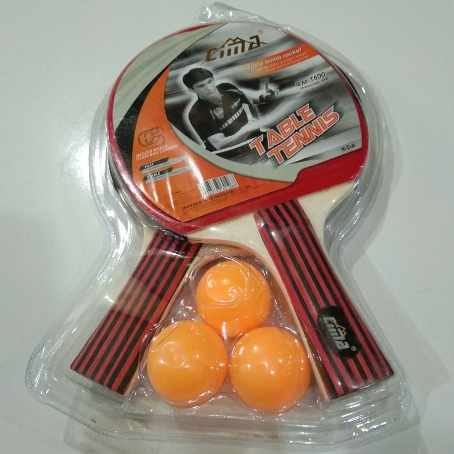 Table TENNIS RACKET PINGPONG BET SET contains 2 Cima + 3 balls | Shopee ...
