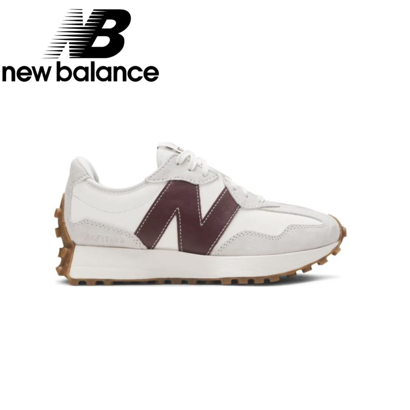 New Balance 327 Moonbeam White Classic Burgundy Sneakers NB | Shopee ...