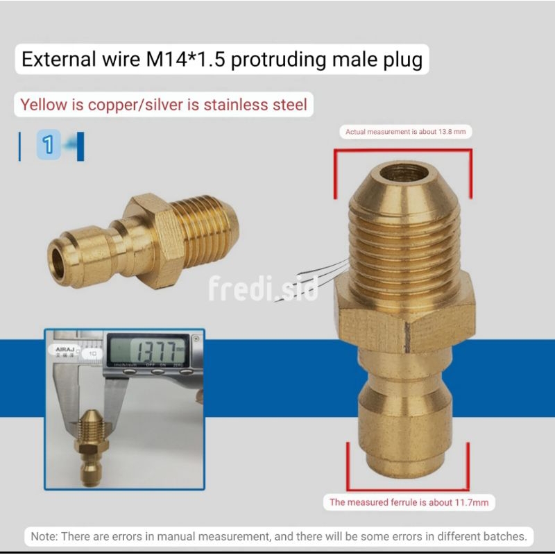 Quick release male connector M14 | Shopee Philippines