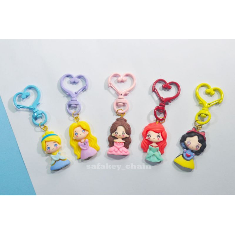 GANTUNGAN Cute princess keychain princess bag keychain cute keychain ...