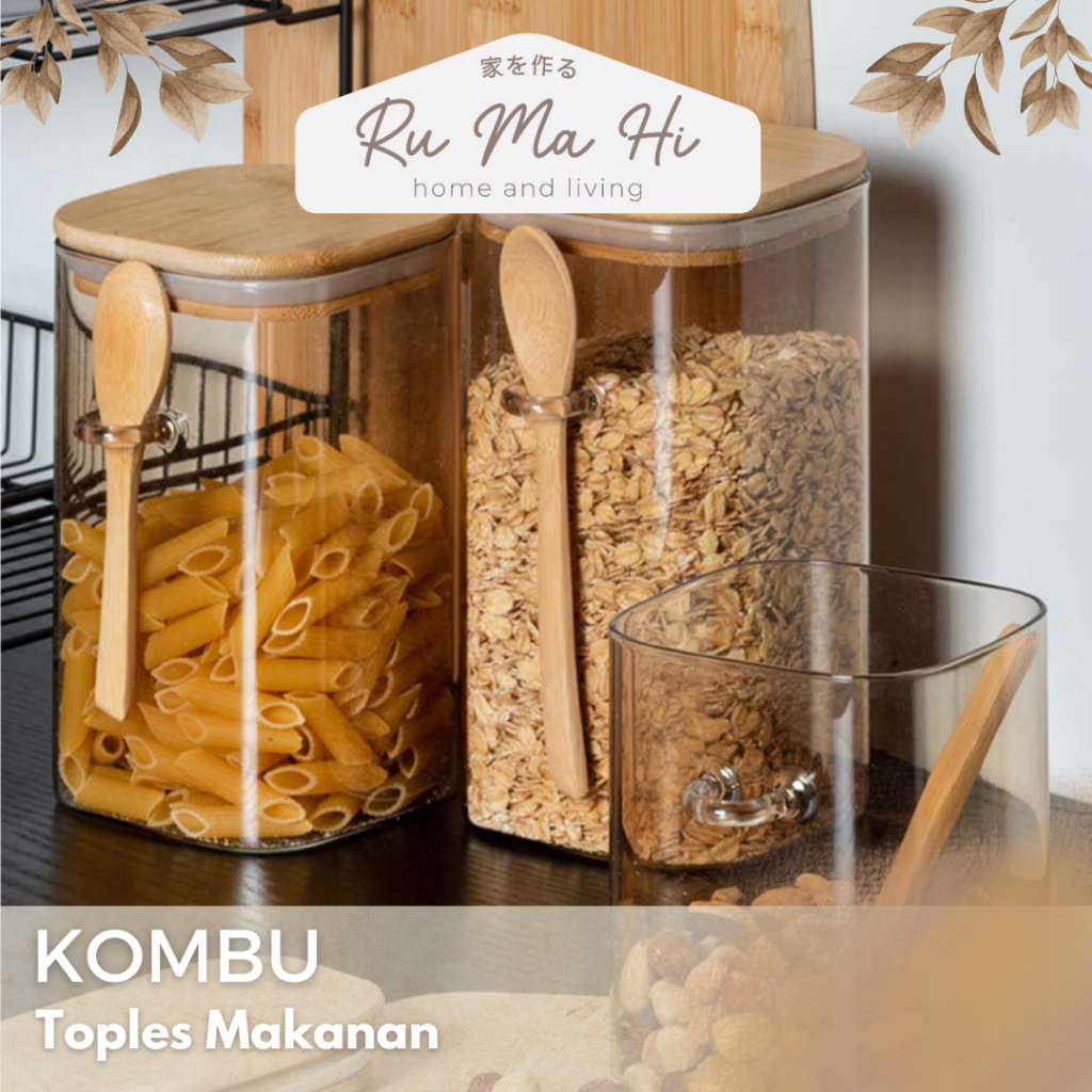 RUMAHI -KOMBU Bamboo Sugar Clear Container Storage Coffee Tea Sugar ...