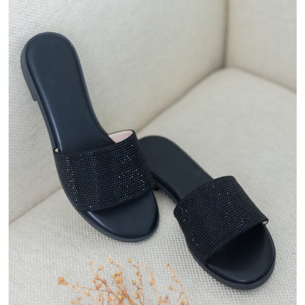 HITAM Ncy Shoes VIVY Sandals Black | Shopee Philippines