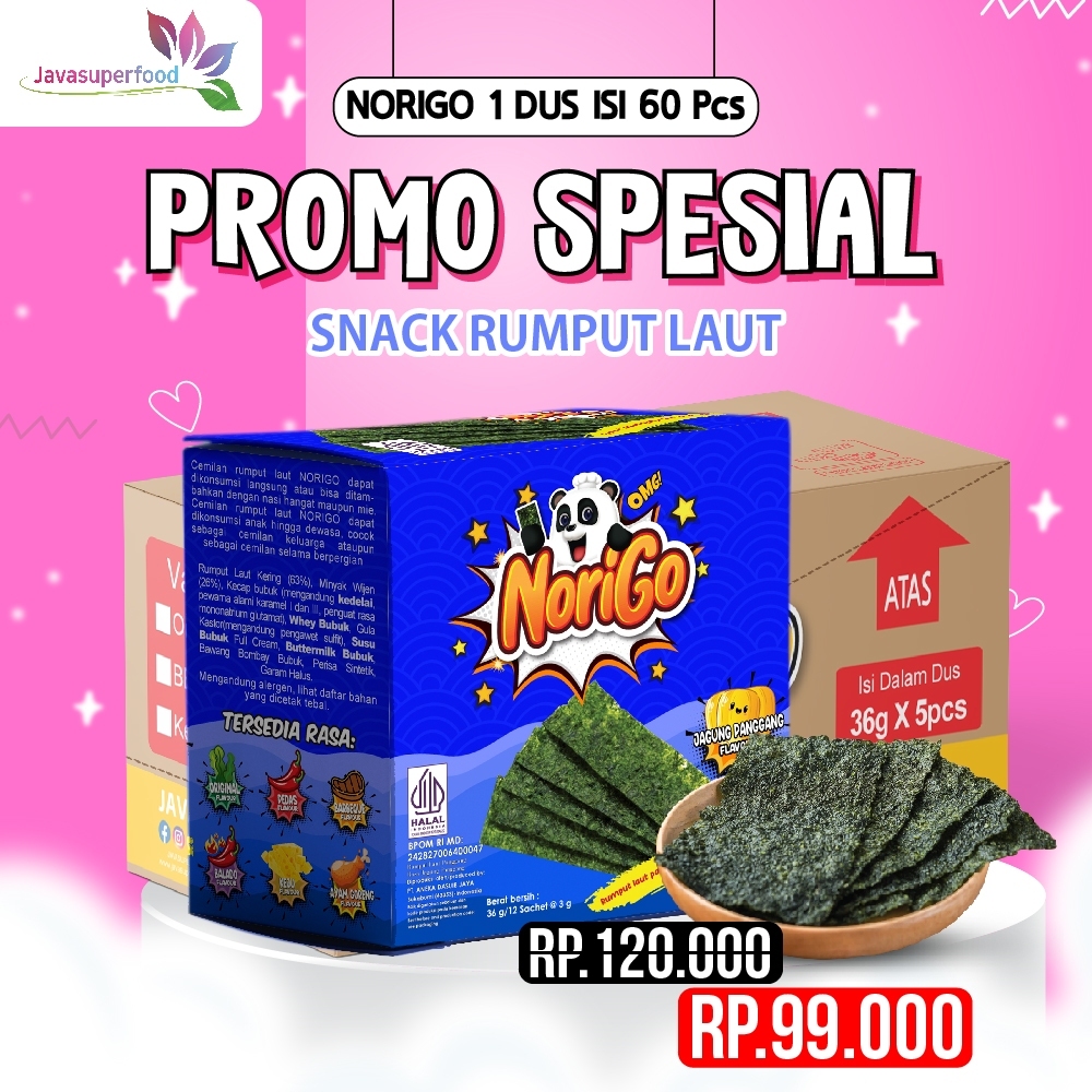 [Halal] (BUY 1 DUS FREE 10 PCS) / Norigo Nori Sachet Seaweed Snack 3g ...