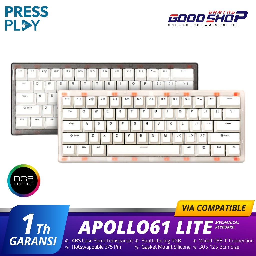 Apollo61 Lite 60% Wired Mechanical Keyboard by Press Play | Shopee ...