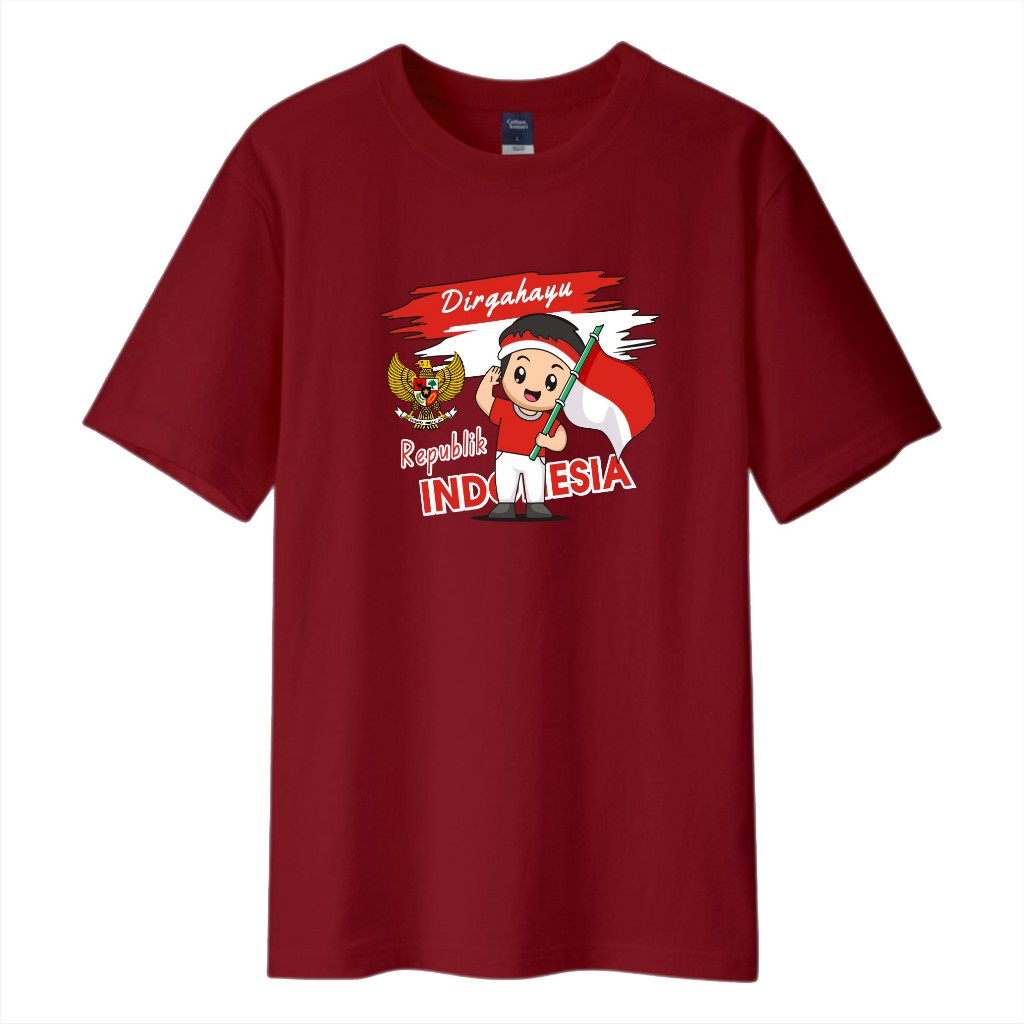 MERAH 80Th Ri Hut Koas Long Sleeve Indonesian T-Shirt Hut Ri 80 Laos ...