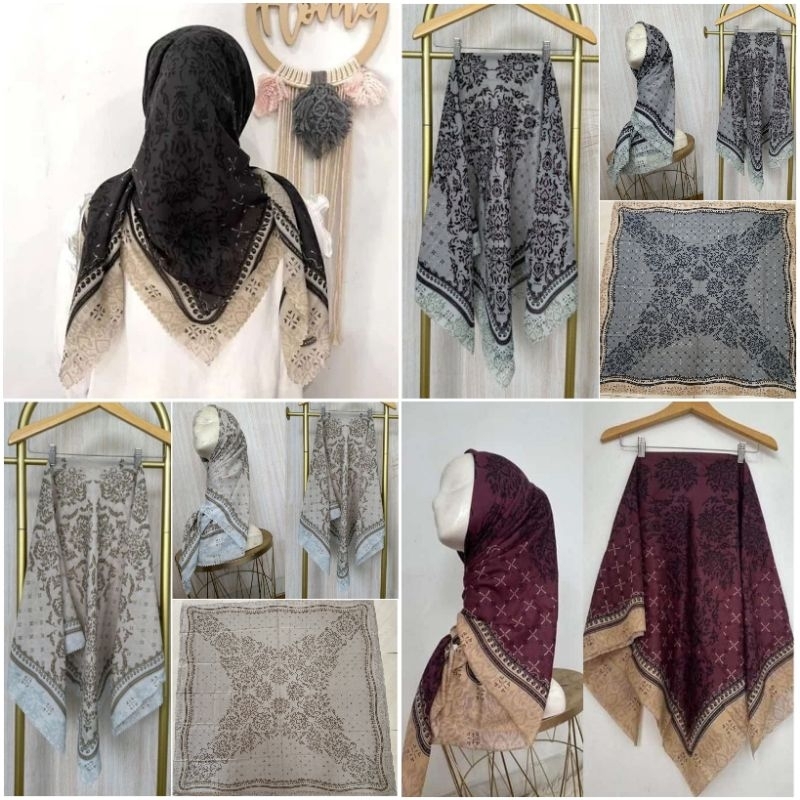 Denay Laser Cut Rectangular Motif Voal Hijab | Latest Lira Motif Denay ...