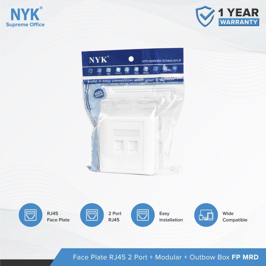 Rj45 2 Port Faceplate + Modular + Outbow BOX NYK | Shopee Philippines