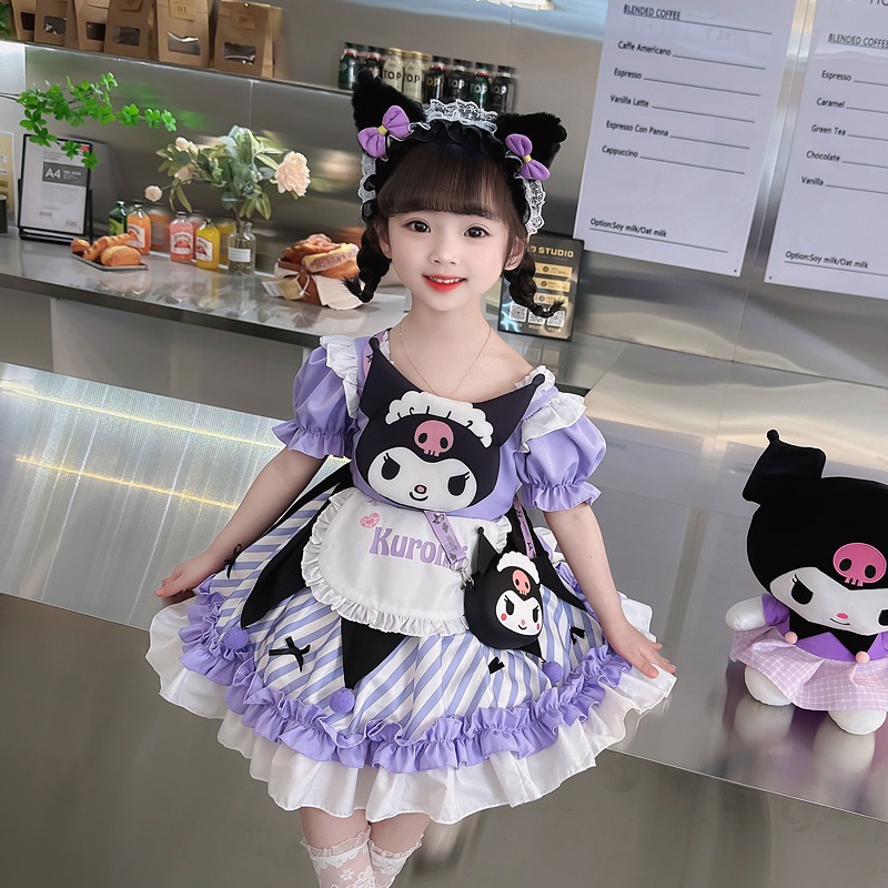 UNGU GIRLS KUROMI COSTUME SANRIO CHARACTER COSPLAY WEAR PURPLE BLACK ...