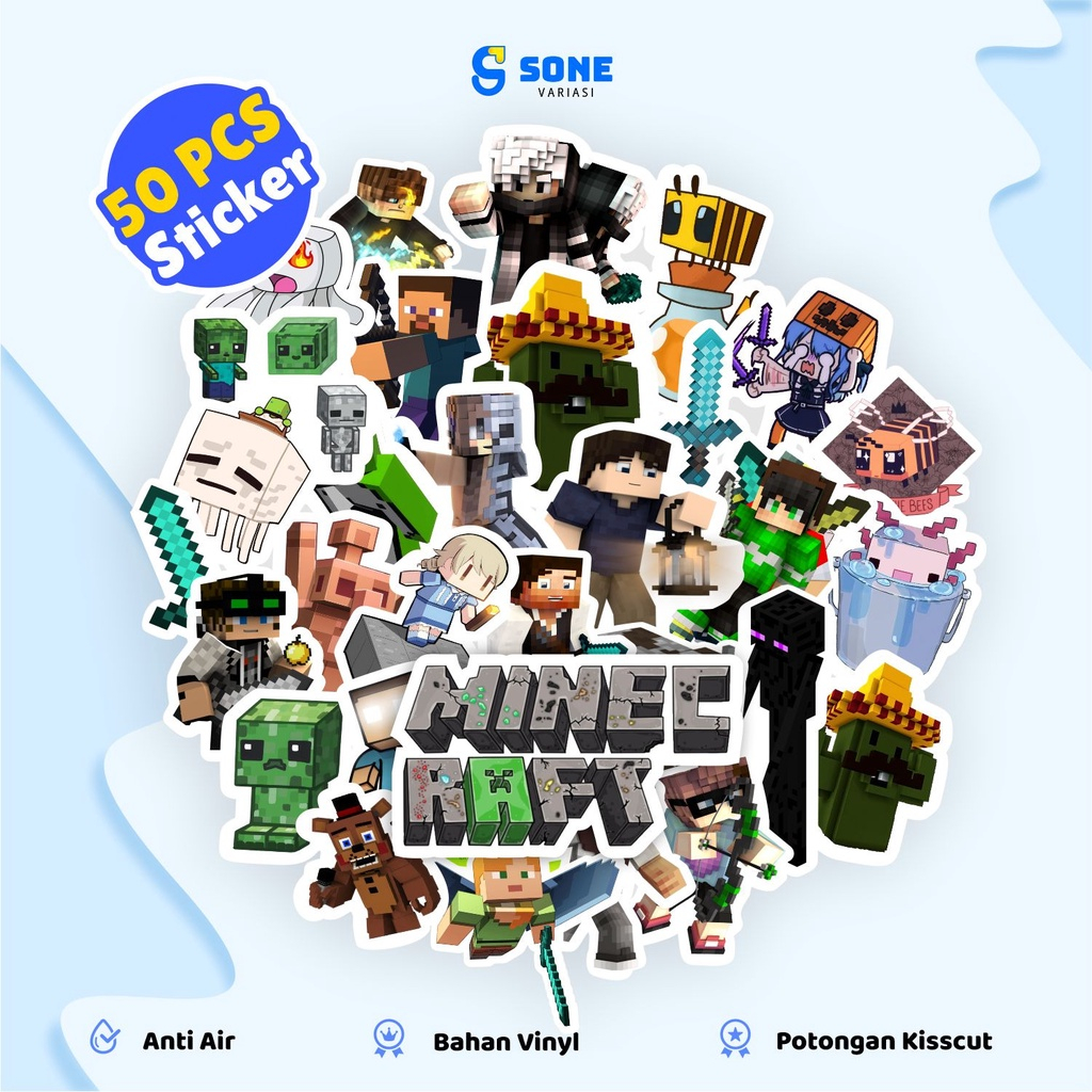 Minecraft Aesthetic Sticker Vinyl Material Waterproof Sticker Laptop ...