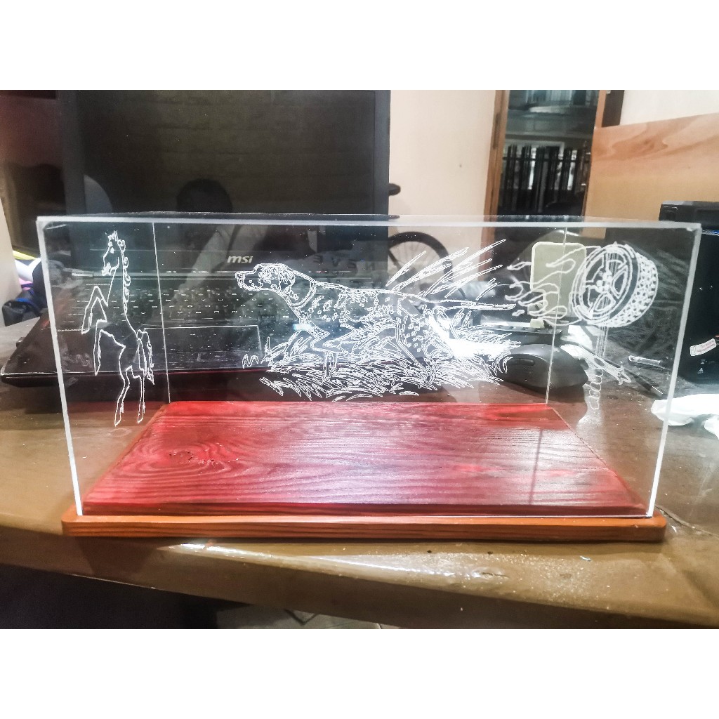 KAYU Custom acrylic Box/Figure/Diecast acrylic Box With Dutch Teak Wood ...