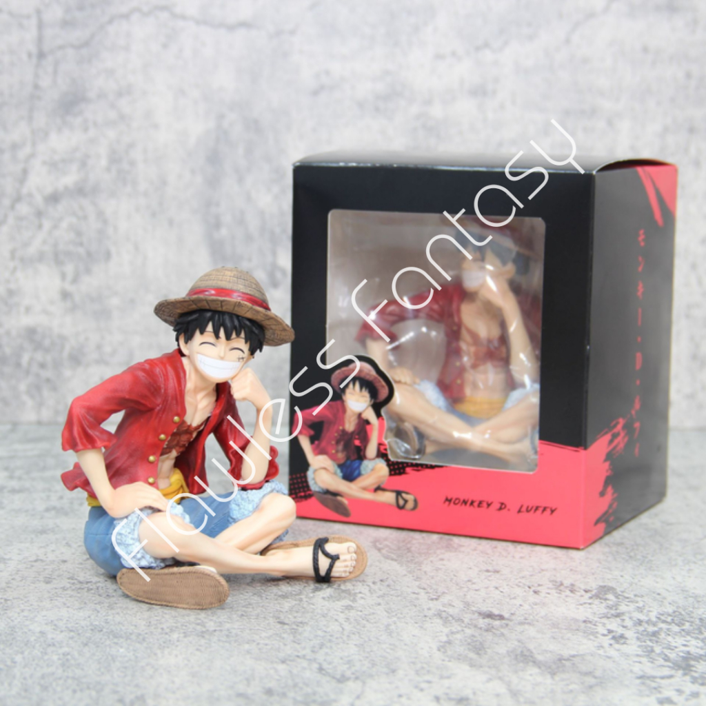 One Piece Monkey D Luffy Sitting Smiling Happy Face Sitting Laughing ...