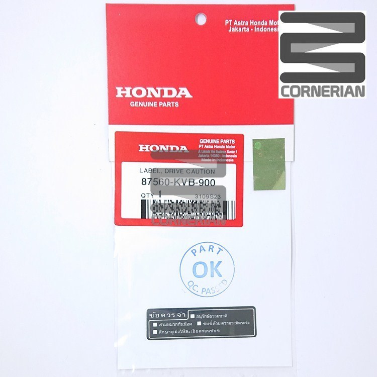 Cornerian] Important Sticker Honda Motorcycle Label Drive Caution ...