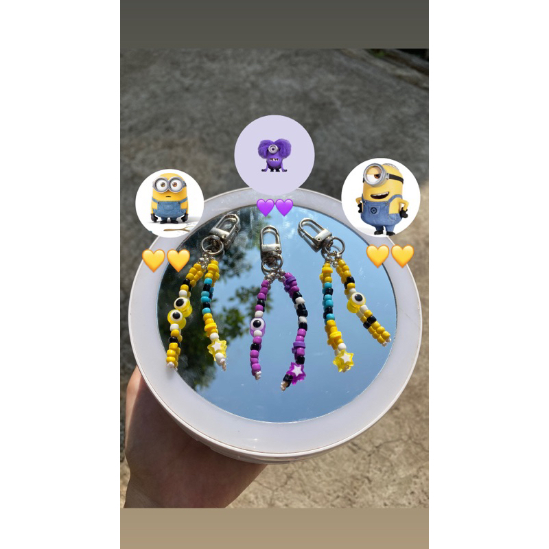 GANTUNGAN Minion Keychain Cute Minion Cartoon Keychain School Bag ...