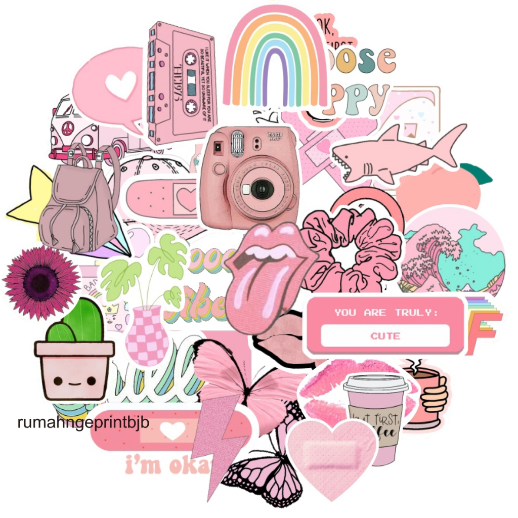 Big AESTHETIC STICKER HP AESTHETIC STICKER | Laptop Journal Book BINDER ...