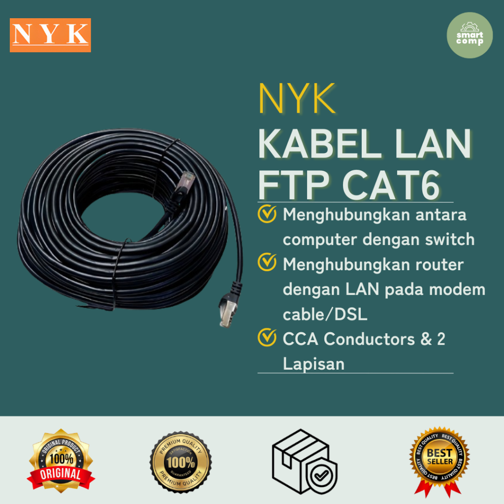 NYK LAN Cable RJ45 Outdoor FTP Straight Ethernet Cable 80m / 100m ...