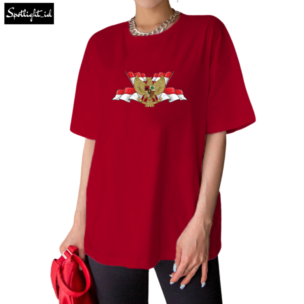 KATUN SPOTLIGHT_ID - WOMEN'S T-SHIRTS GARUDA FLAG HUT RI PREMIUM COMBED ...