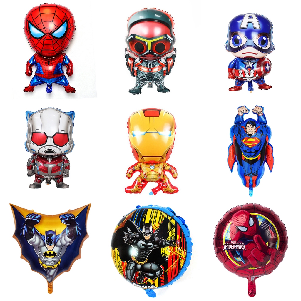 Super Hero Character Foil Balloons Avengers Spiderman Iron Man Batman ...