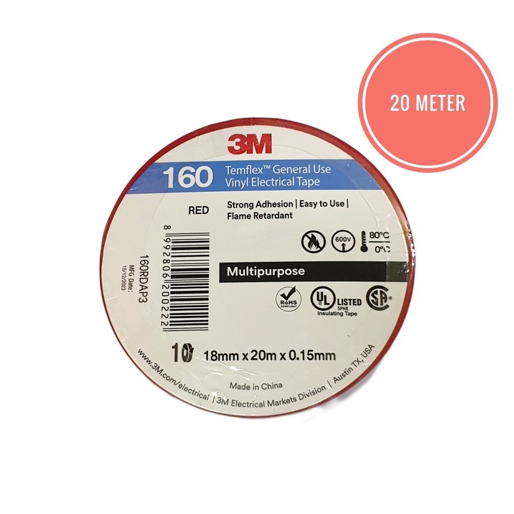 3m Temflex 160 Electrical Insulation / Cable Tape / 20 Meters | Shopee ...