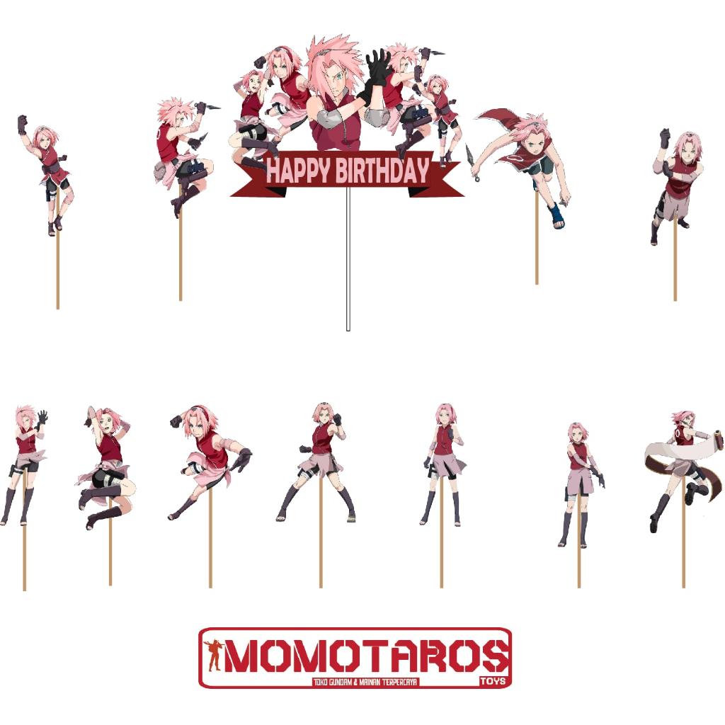 Sakura Haruno solo Naruto cake Topper contains 12 pcs | Shopee Philippines