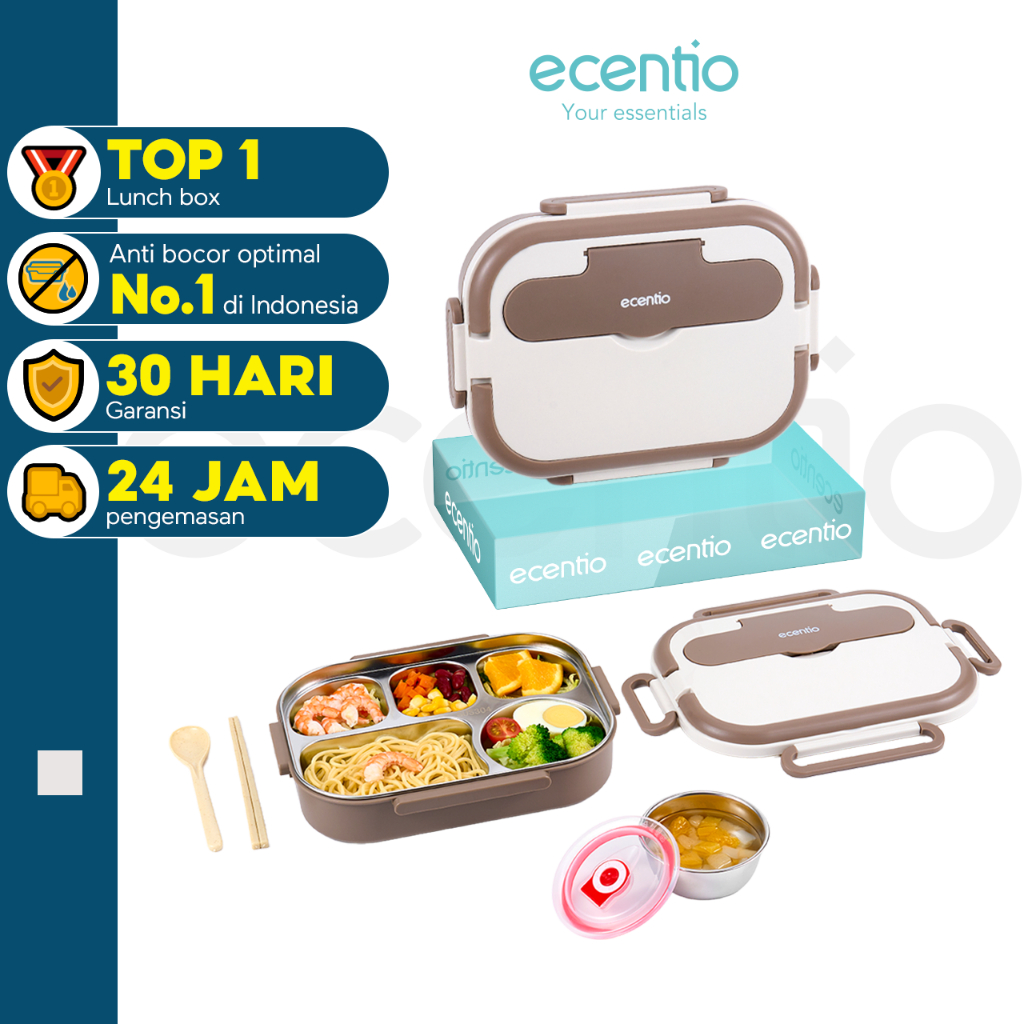 Ecentio lunch box stainless 5 Bulkhead 1000ml anti-Spill lunch box ...